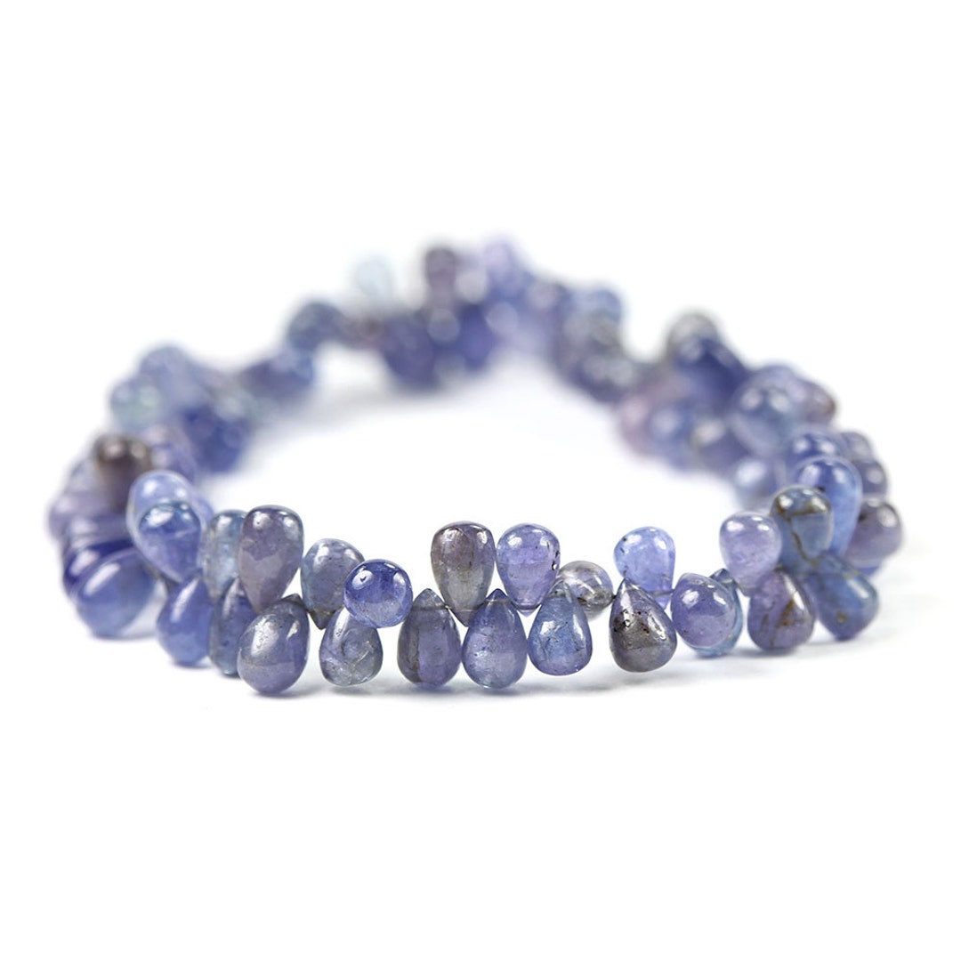 Tanzanite Smooth Teardrop Briolette Set of 4 Periwinkle Blue Exotic ...