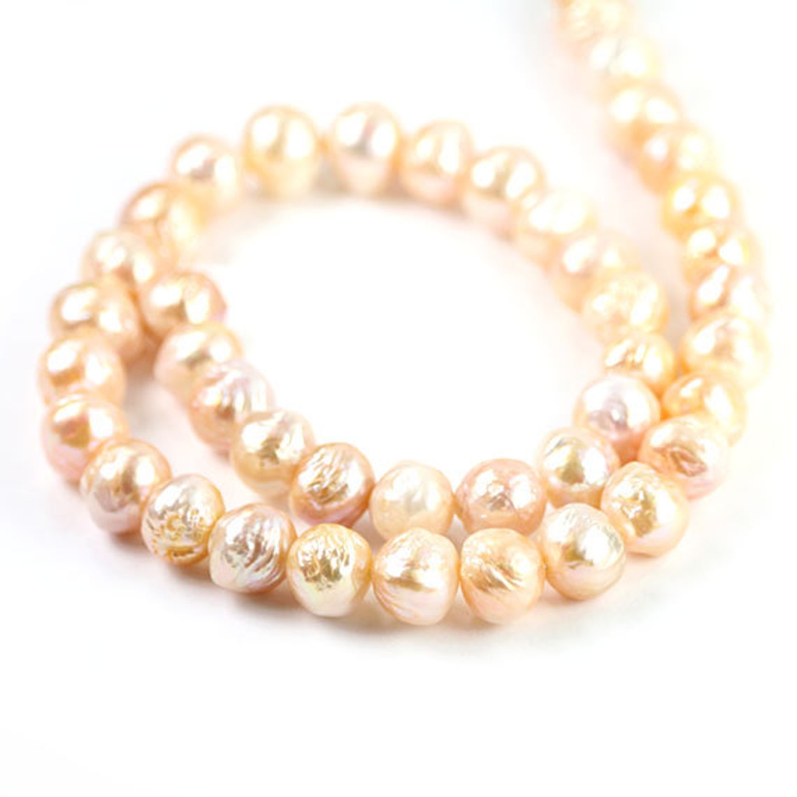 Nucleated Freshwater Pearls 4 Kasumi Like Near Round Peach Freshwater ...