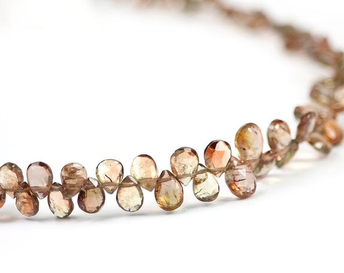 Andalusite Faceted Pear Briolette 4 Brown Olive Pink Sheen Semi ...