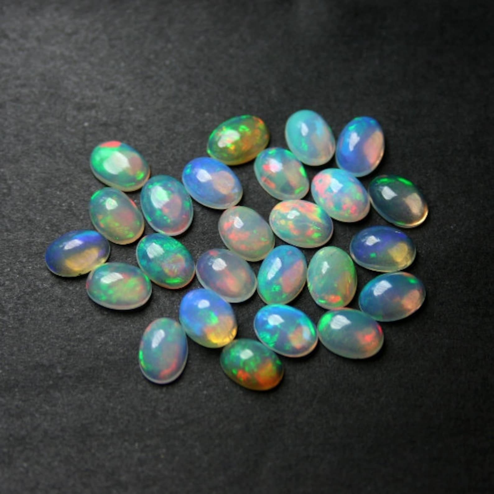 Ethiopian Welo Opal Oval Cabochons 1 Piece 7 MM Rainbow Fire - Etsy