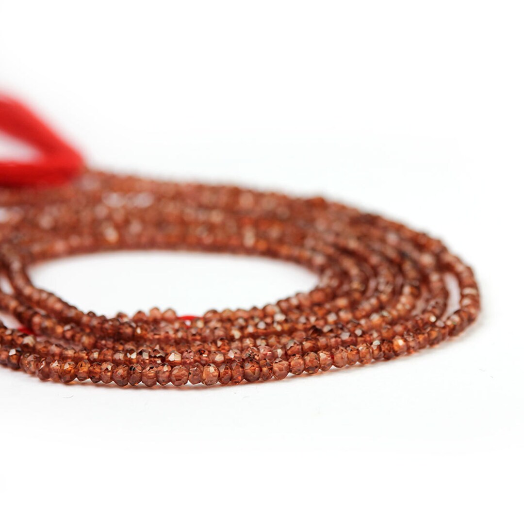 Garnet Micro Faceted Rondelles 20 Brick Red Semi Precious Gemstones ...