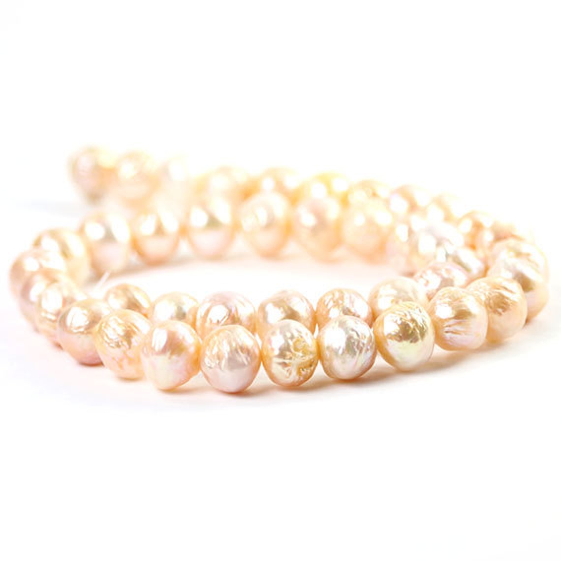 Nucleated Freshwater Pearls 4 Kasumi Like Near Round Peach Freshwater ...