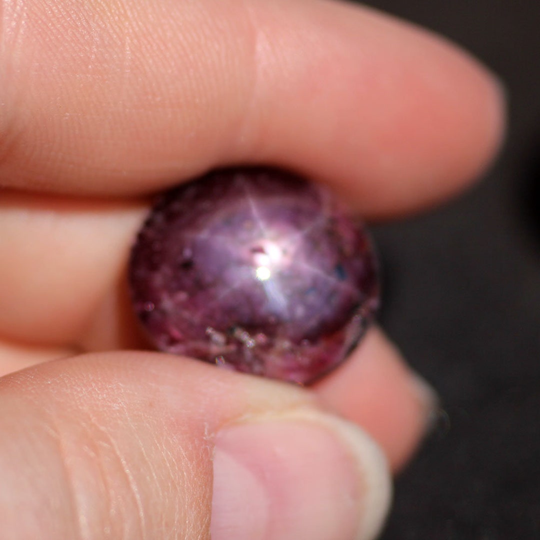 Star Ruby Round Cabochon 28 Cts 6 Ray Star Natural Mulberry Red ...