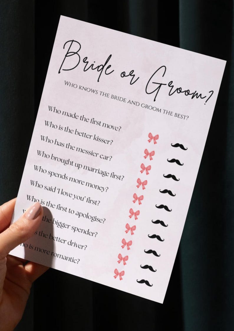 Bride or Groom Game– How Well Do You Know the Bride and Groom? - Bridal ...