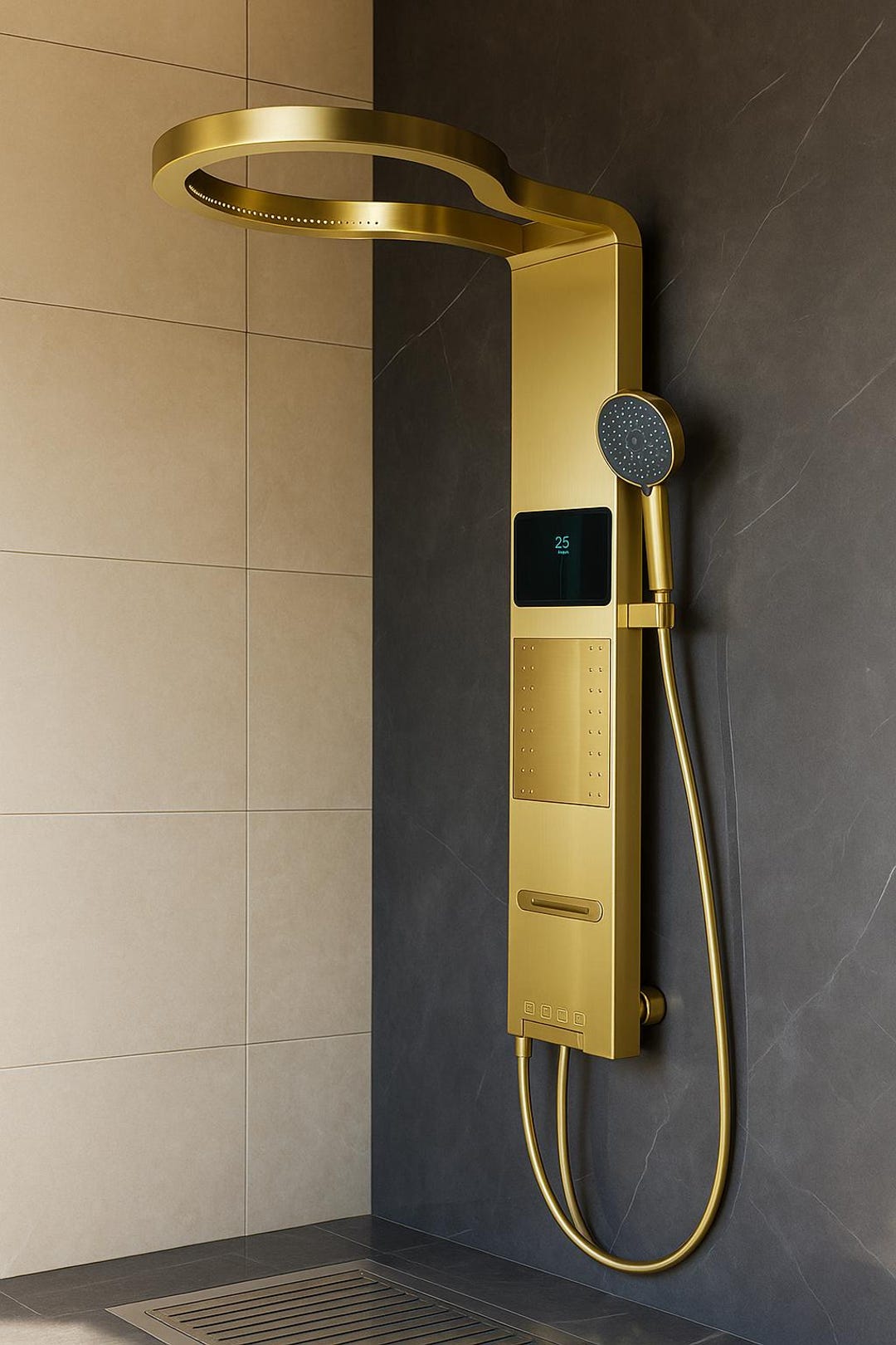 Multifunctional LED Shower Set With Wall-mounted Waterfall and Digital ...