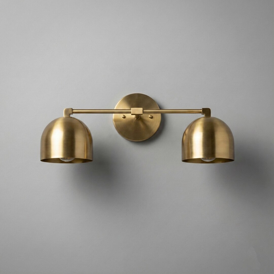 Modern Brass Vanity Light-half Ball Shade-light Fixture-vanity Light - Etsy