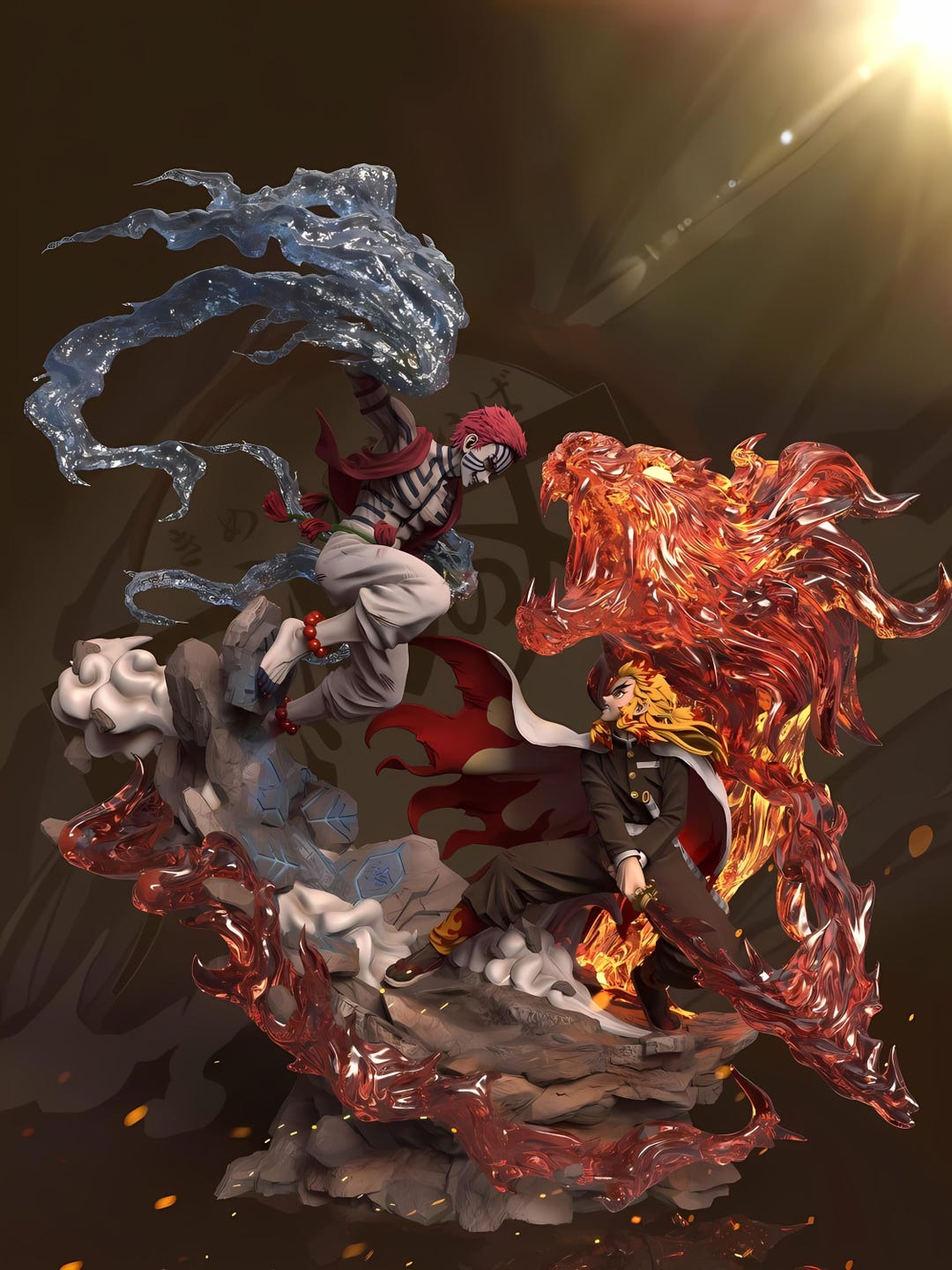 Flame Warrior Vs Demon Striker STL 3D Print Figurine Stl Model ...