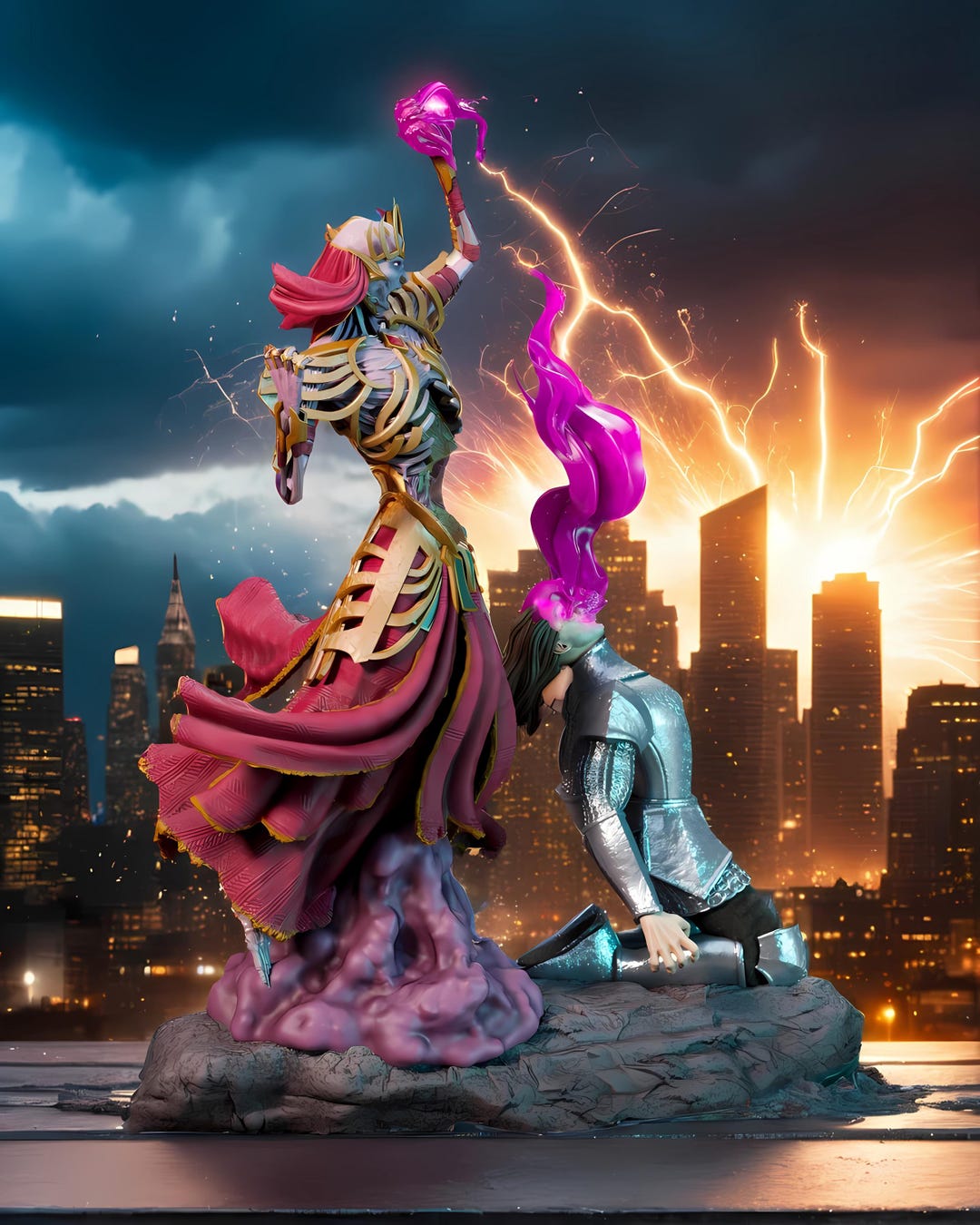 Dark Lich Sorcerer 3D Print Figurine STL | Undead Arcane Necromancer ...