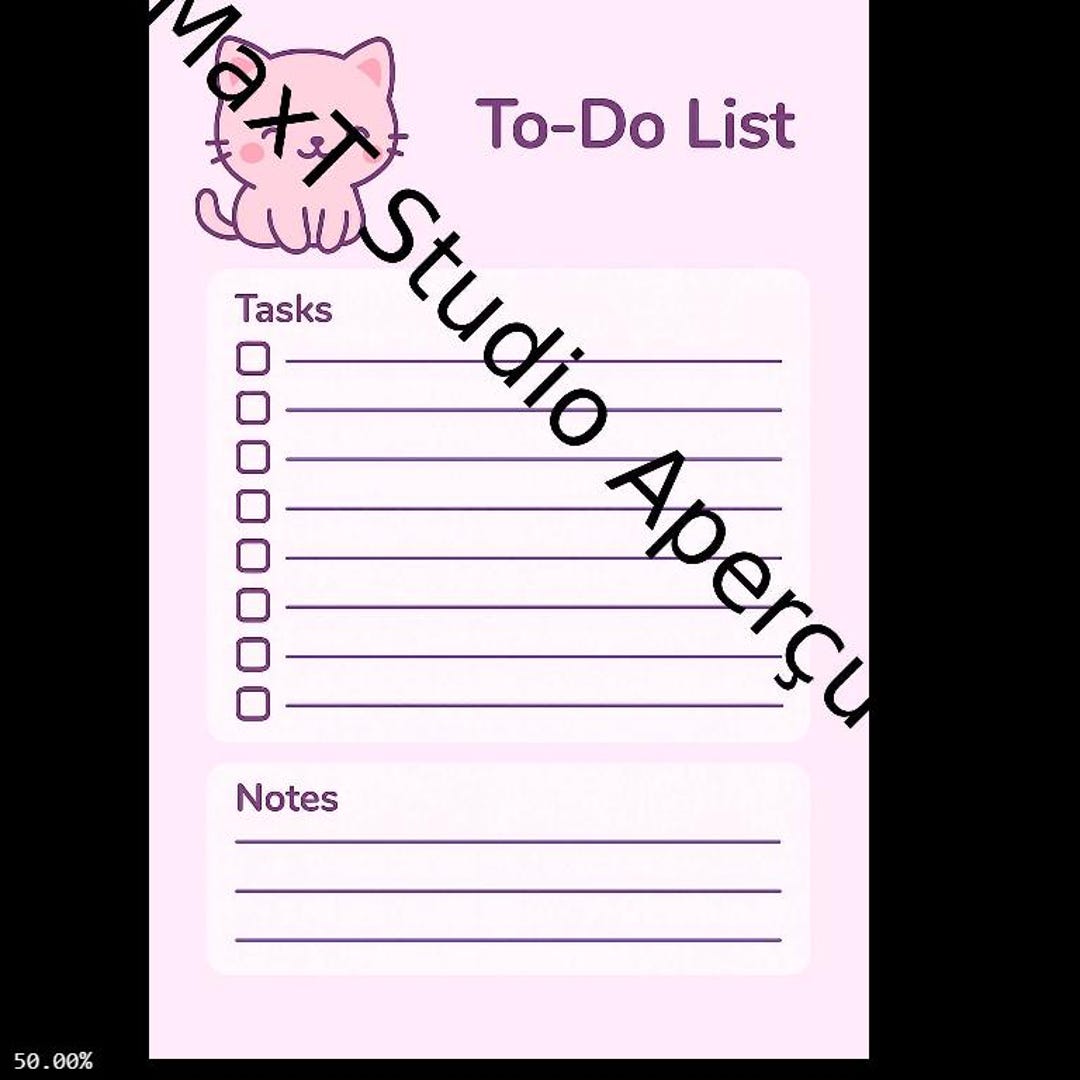 Kawaii Cat To-do List Printable | Cute Daily Planner | A4 PDF 300 DPI ...