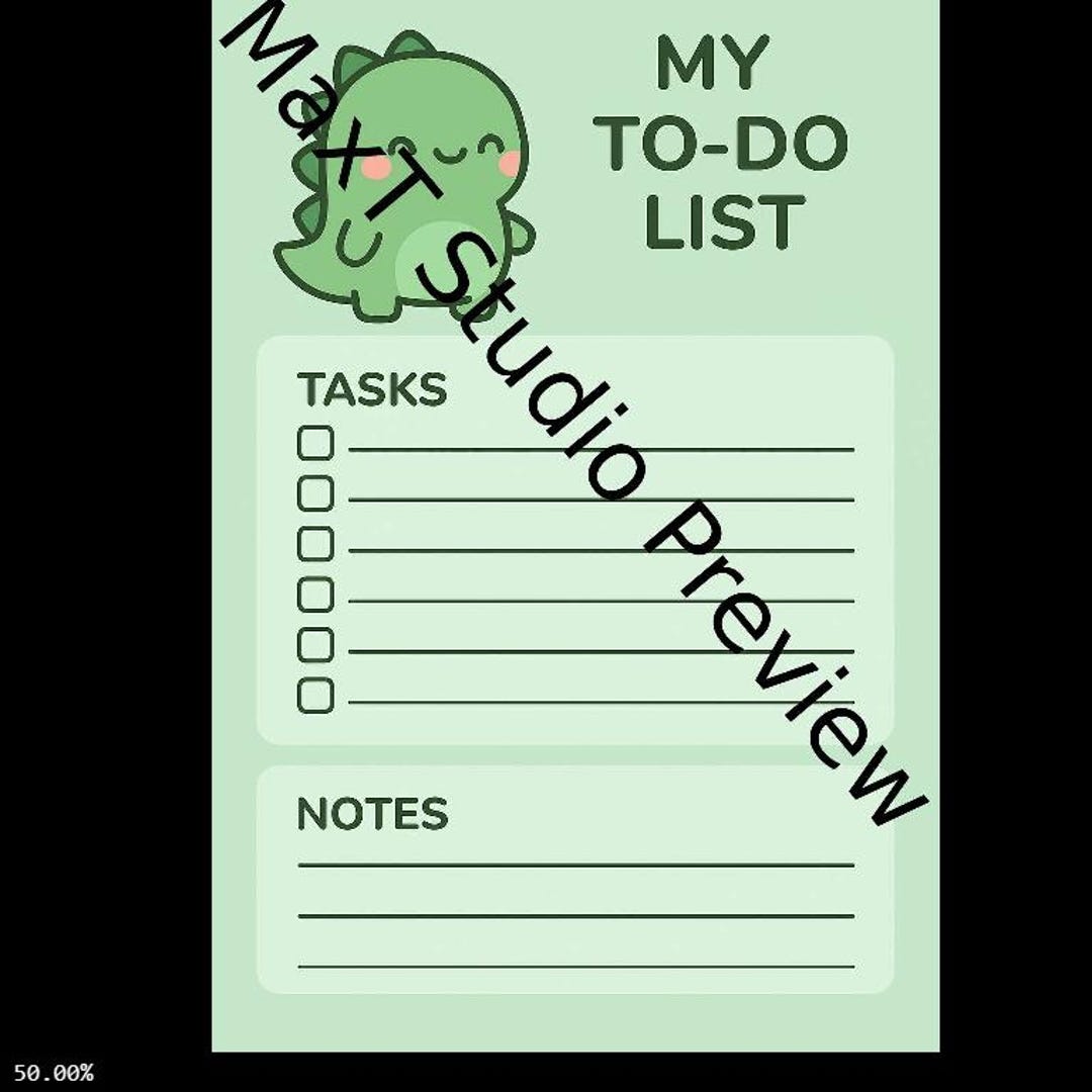 Kawaii Dinosaur To-do List Printable | Cute Task Planner | A4 PDF 300 ...