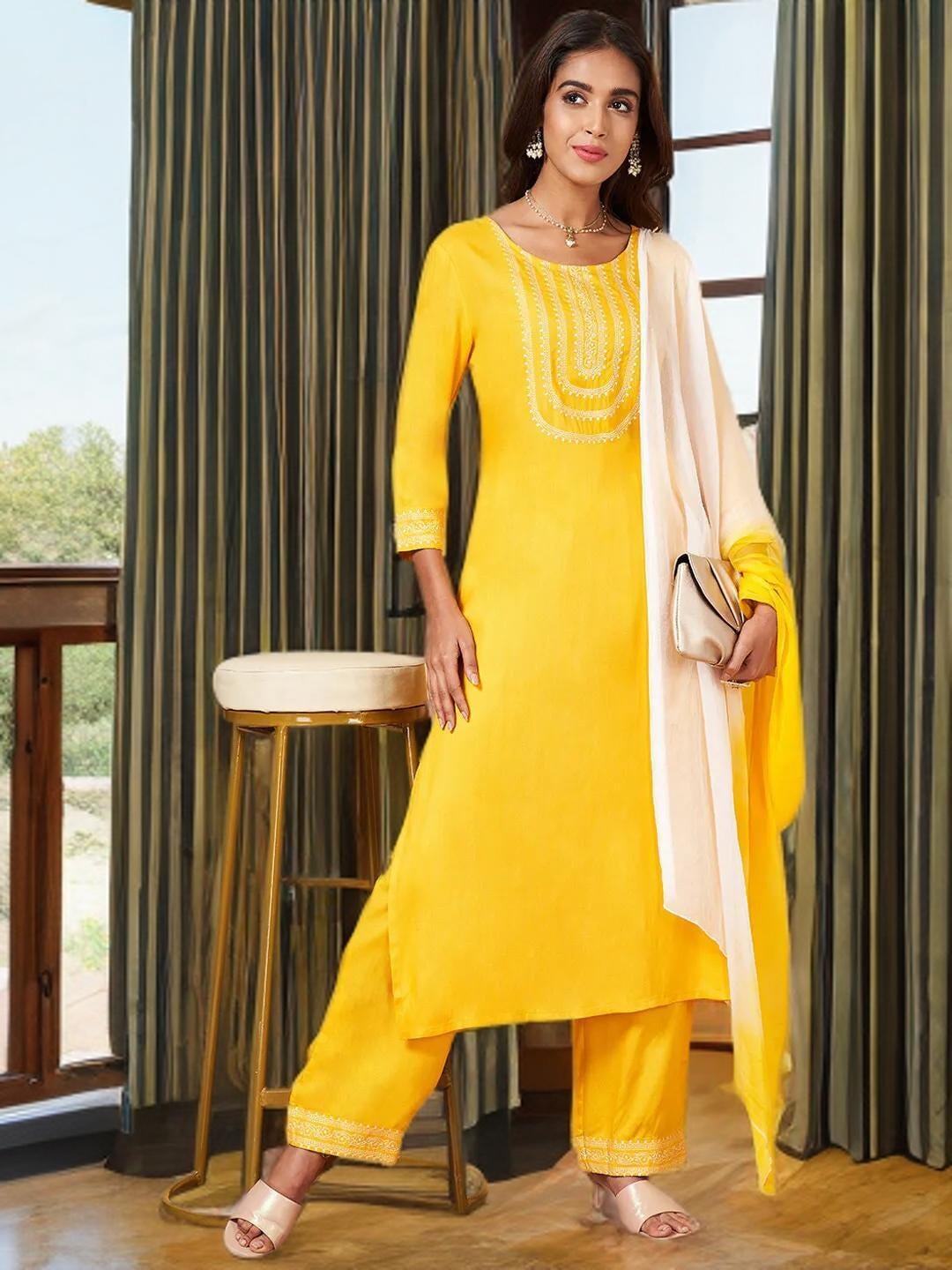 Yellow Kurta Suit Indian Festive Wedding Outfit - Etsy