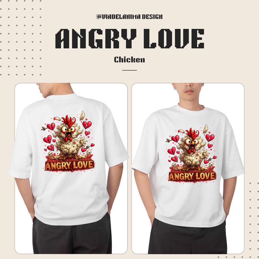FCAWF Angry Love Chicken PNG, Funny Anti Valentine Design, Savage ...