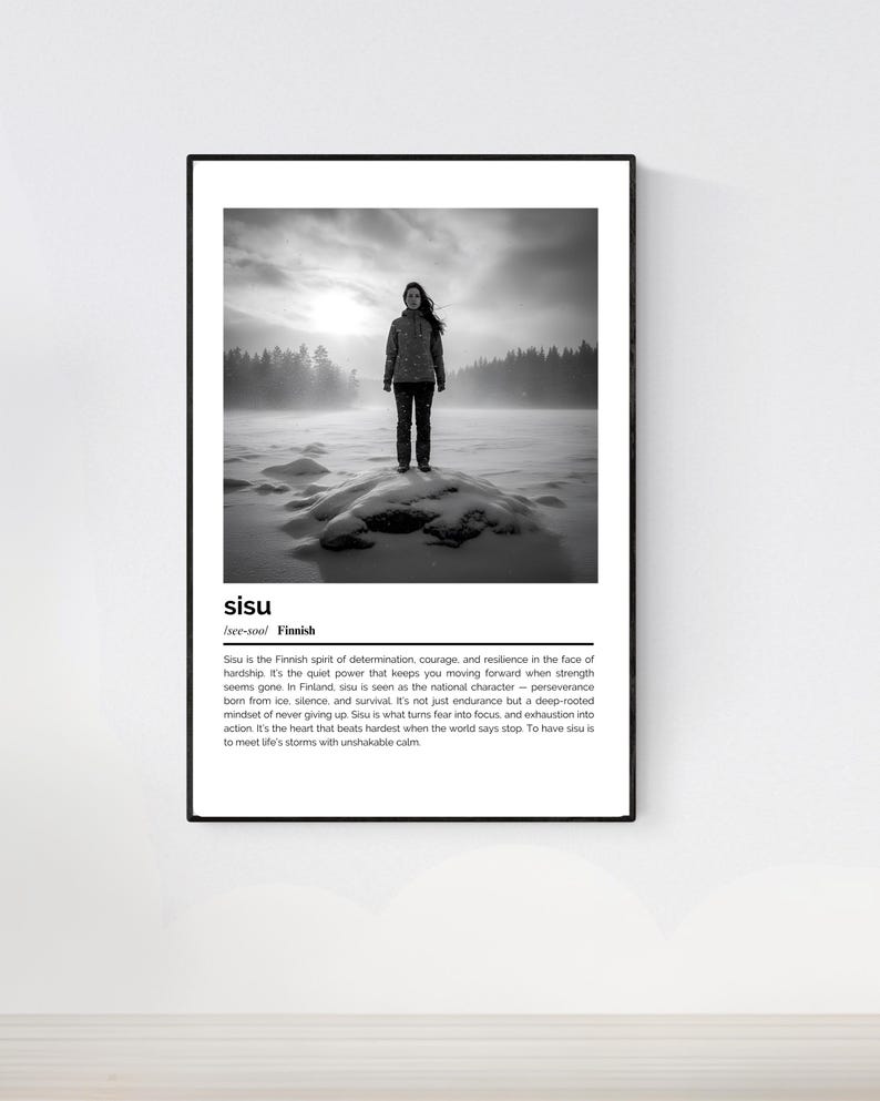 Sisu Definition Print | Finnish Word Wall Art - Strength and Resilience ...