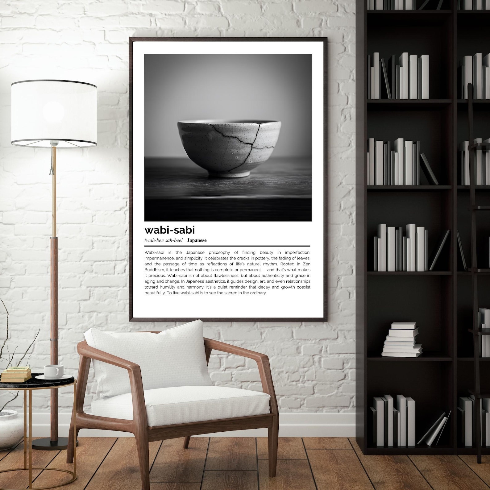 Wabi Sabi Definition Print – Japanese Zen Word Art – Black and White ...