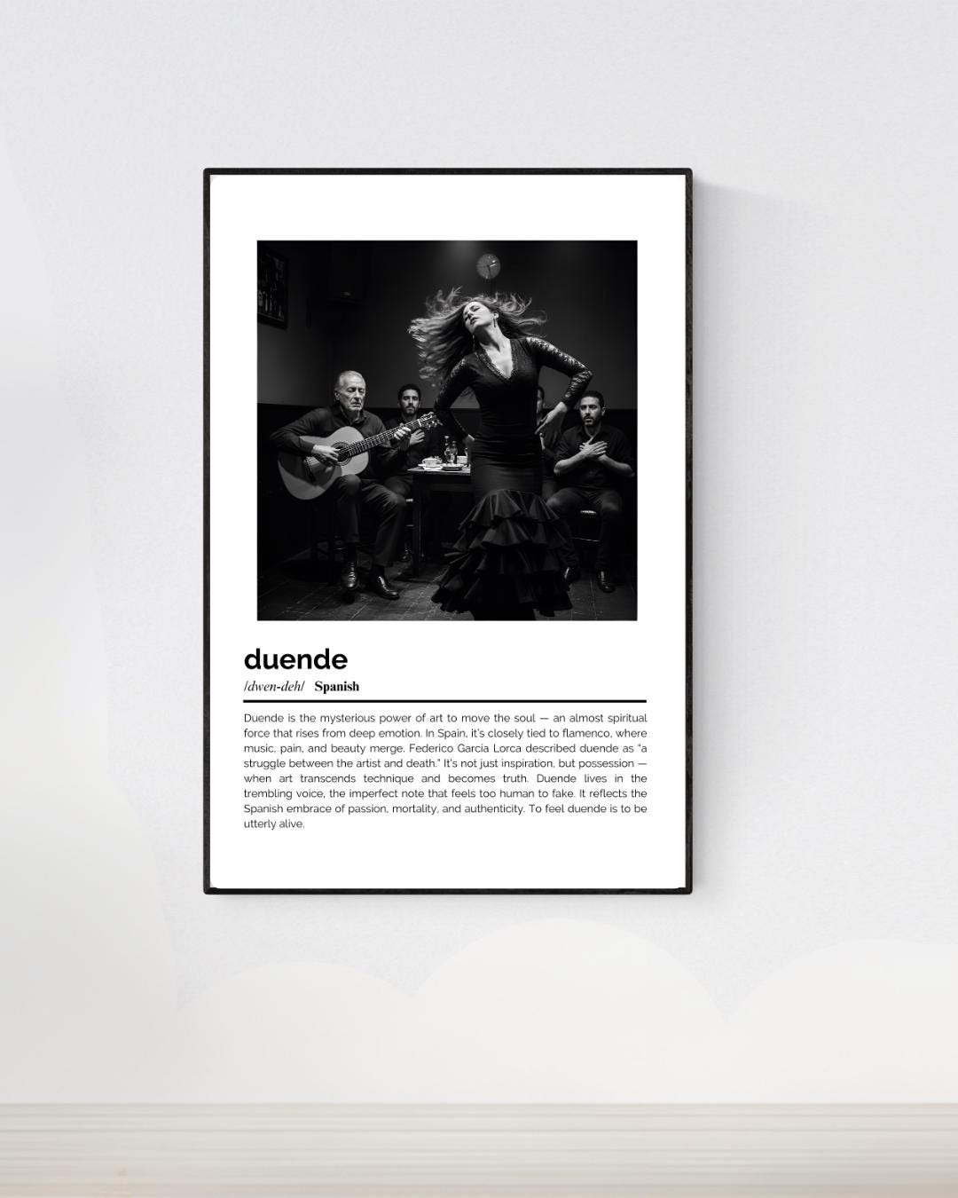 Duende Definition Print | Spanish Word Wall Art - Flamenco Inspired ...