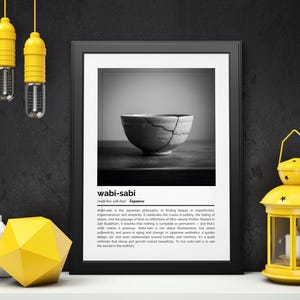 Wabi Sabi Definition Print – Japanese Zen Word Art – Black and White ...