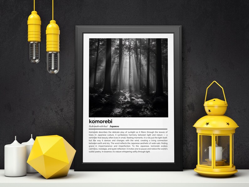 Komorebi Definition Print | Japanese Word Wall Art - Minimalist Nature ...