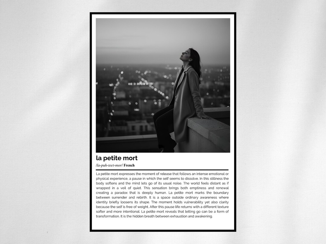 La Petite Mort Definition Print – Minimalist Black & White Wall Art ...