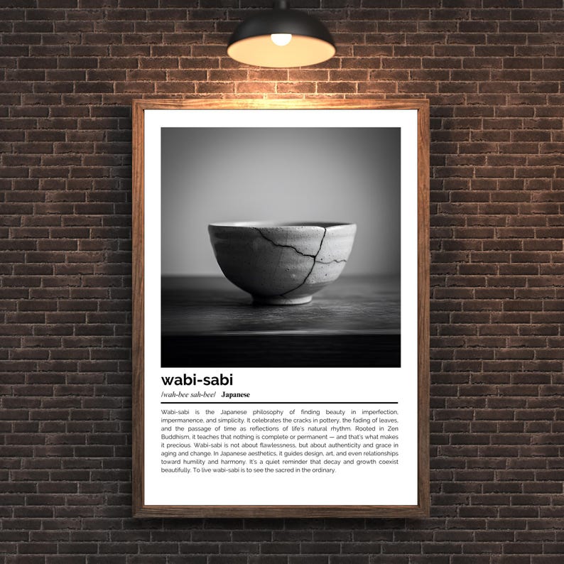 Wabi Sabi Definition Print – Japanese Zen Word Art – Black and White ...