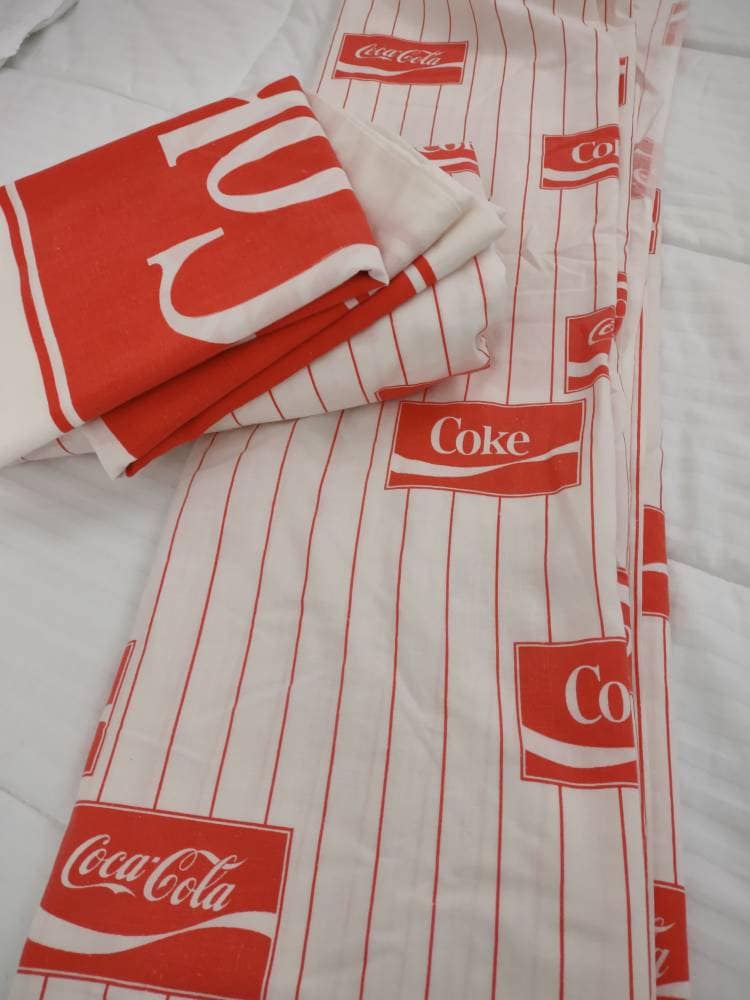 Vintage Coca Cola Sheets Set Twin With Two Cases - Etsy