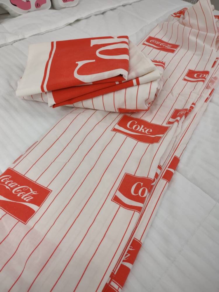 Vintage Coca Cola Sheets Set Twin With Two Cases - Etsy