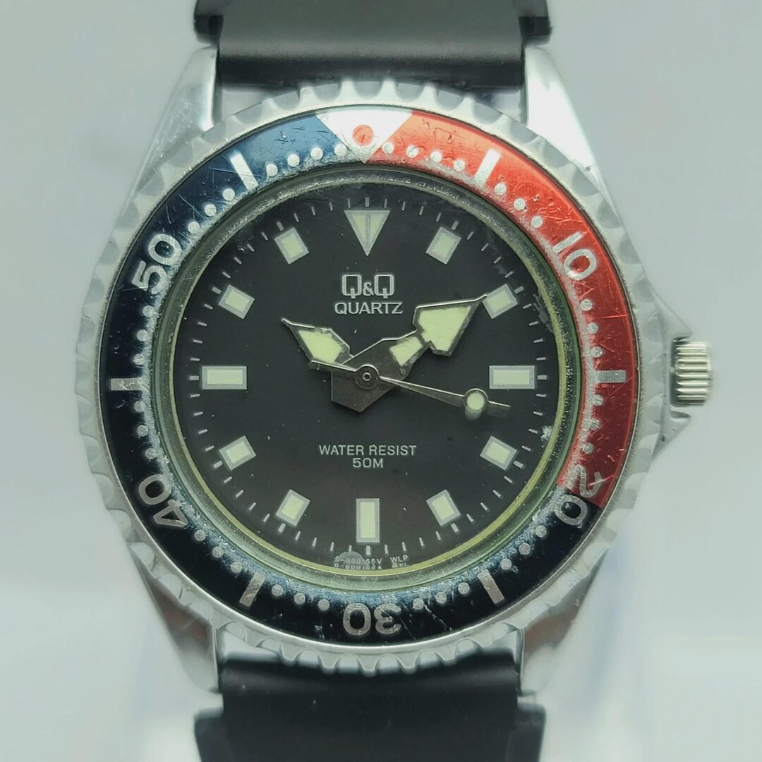 Q&Q Quartz 50M Pepsi Bezel Vintage Men’s Watch - Etsy