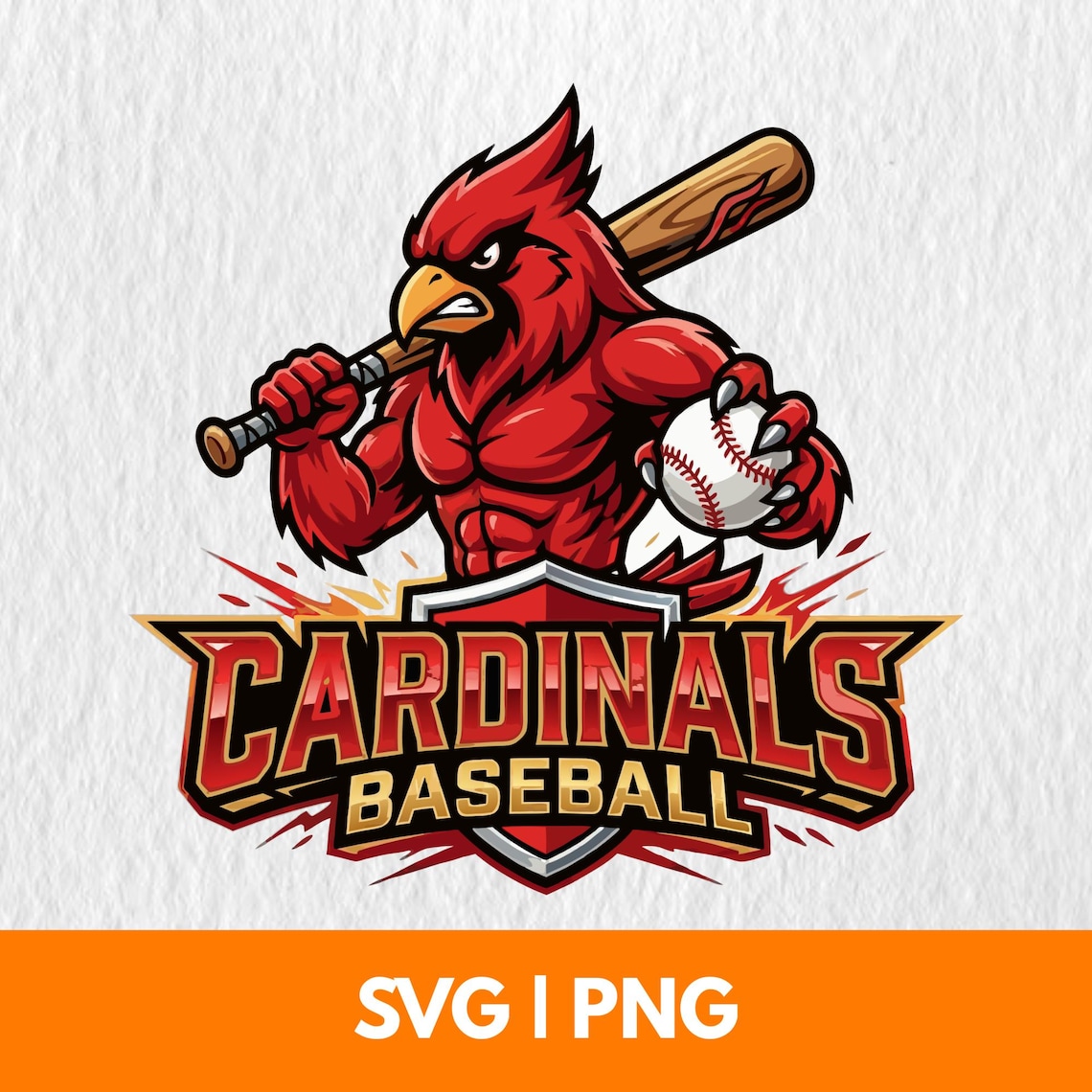 Cardinals Baseball PNG SVG, Cardinals Svg, Cardinal Mascot Svg ...