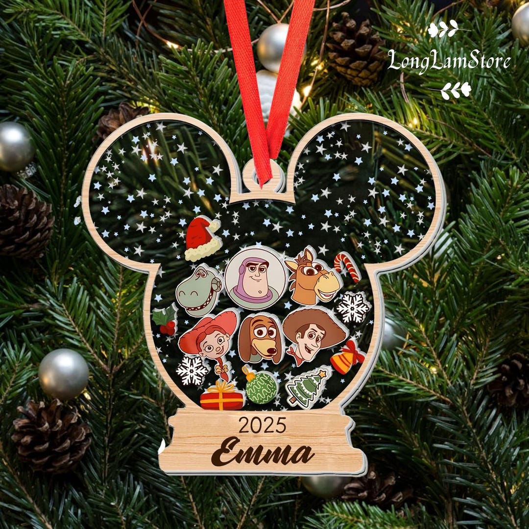 Personalized Toy Story 4D Shaker Ornament | Woody Buzz Disney Family ...