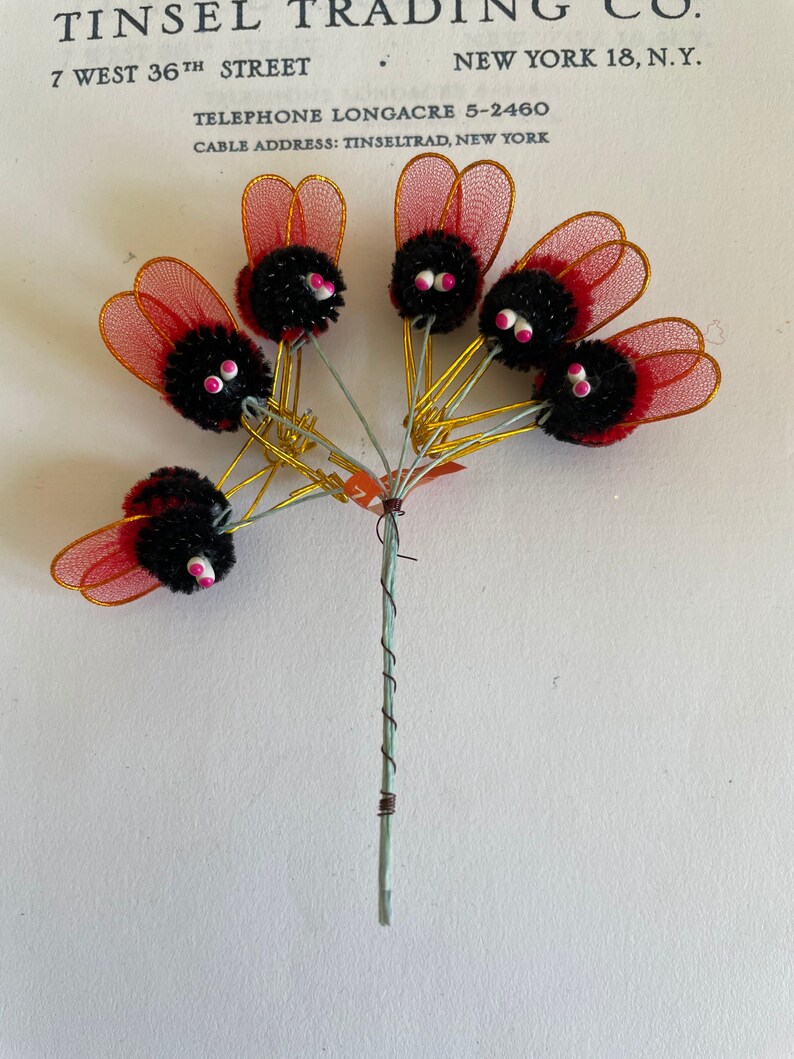 6 Amazing Vintage Chenille Bees Made in Japan UNUSED With Original ...