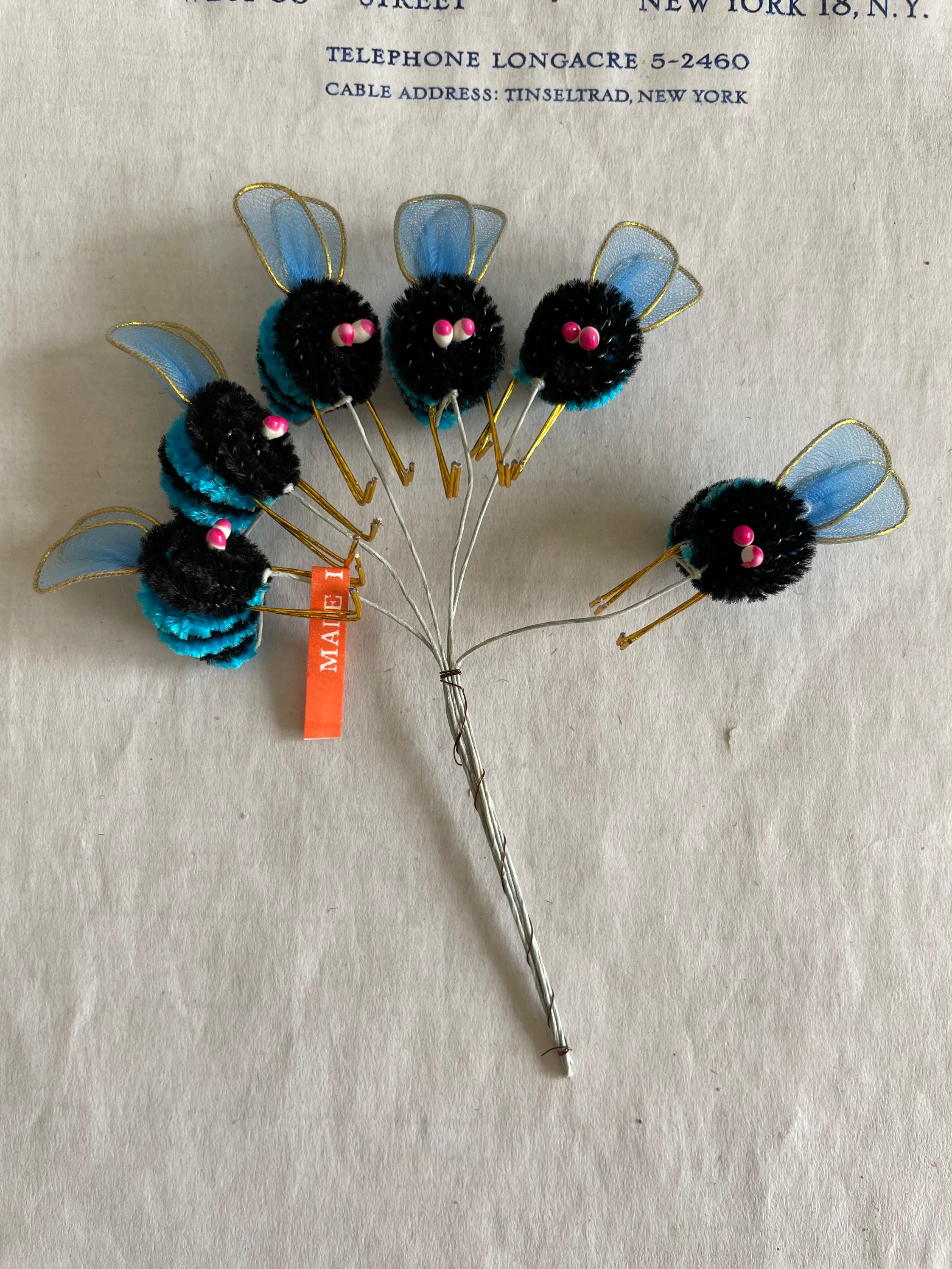 6 Amazing Vintage Chenille Bees Made in Japan UNUSED With Original ...