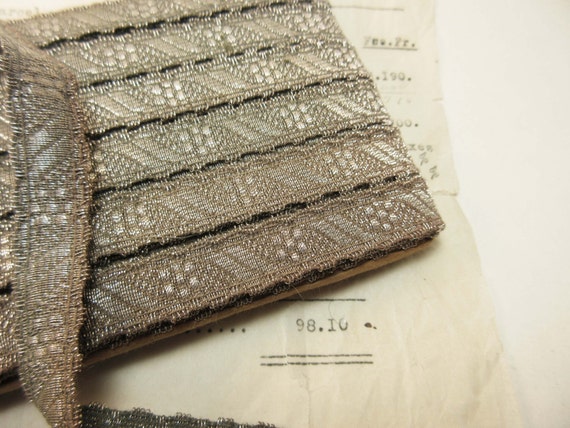 1 Yard Antique/vintage French Metallic Silver/gray Ribbon | Etsy
