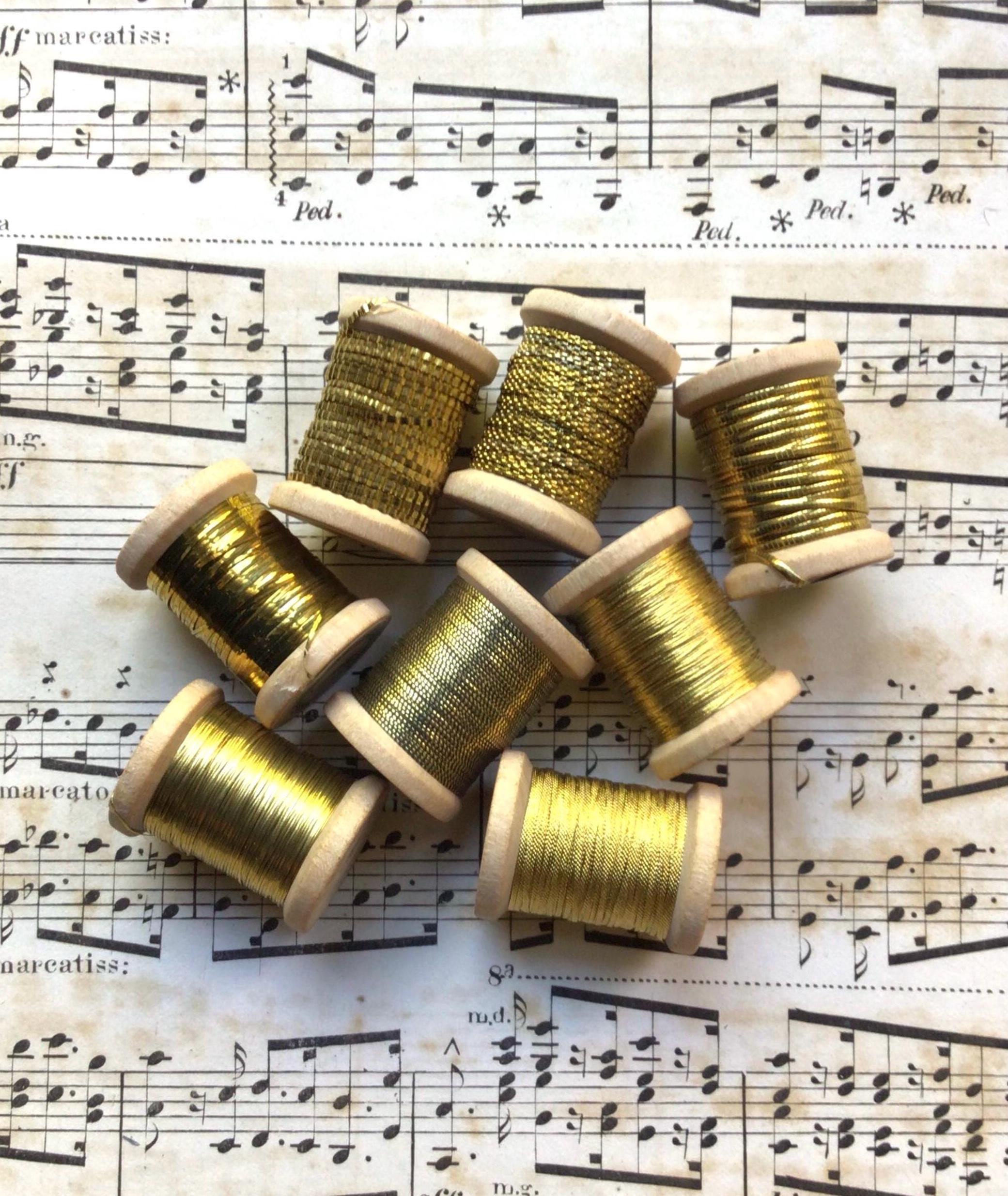 Vintage Antique All Gold French Metallic Thread and Plate - Fly Tying ...
