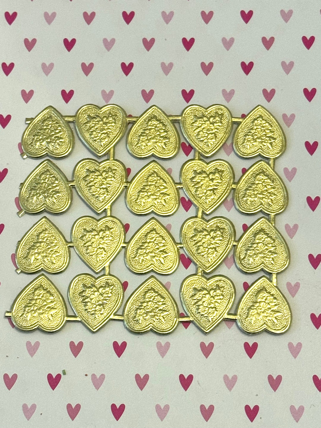 20 Gold Valentines Paper Heart Dresden Diecut Victorian Scrap - Etsy