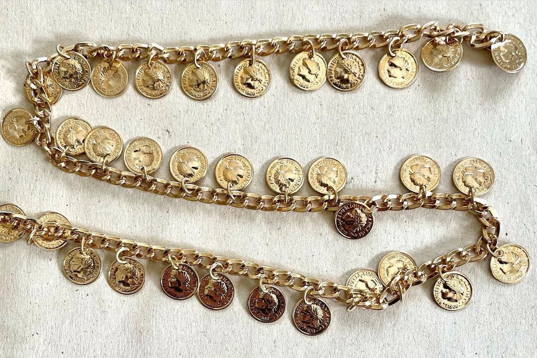 Gold Coins on Chain Fringe Trim Costume 4 2/3 Yards - Etsy