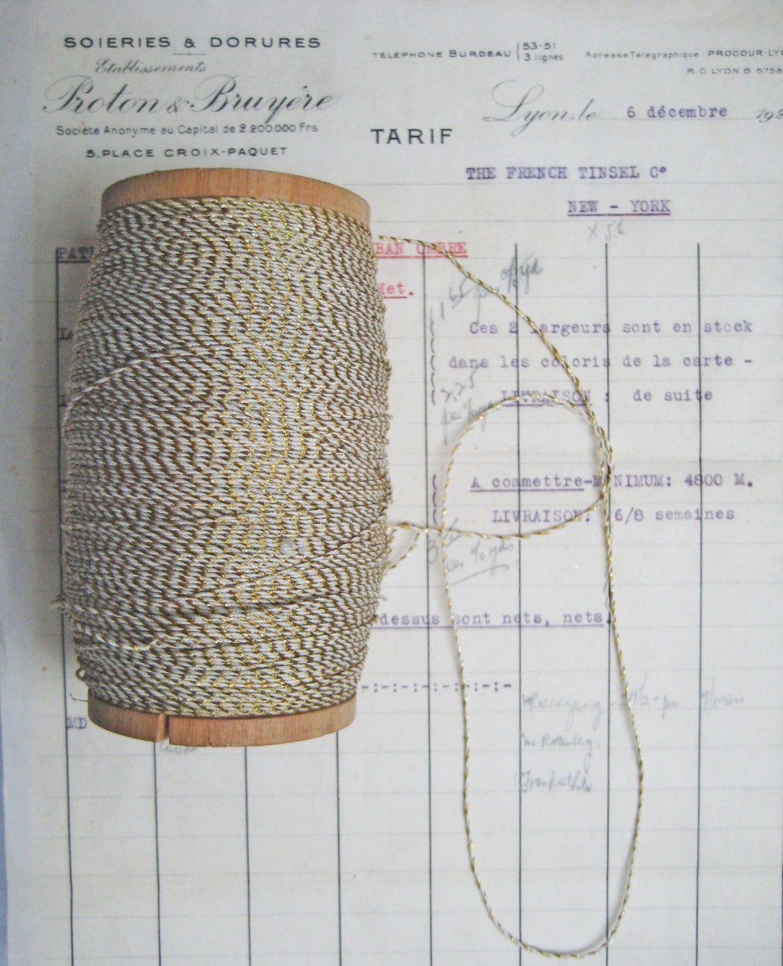 10 Yds Vintage Antique French Metallic Gold/white Cord Rope - Etsy