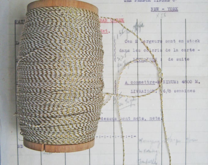 10 Yds Vintage Antique French Metallic Gold/white Cord Rope - Etsy