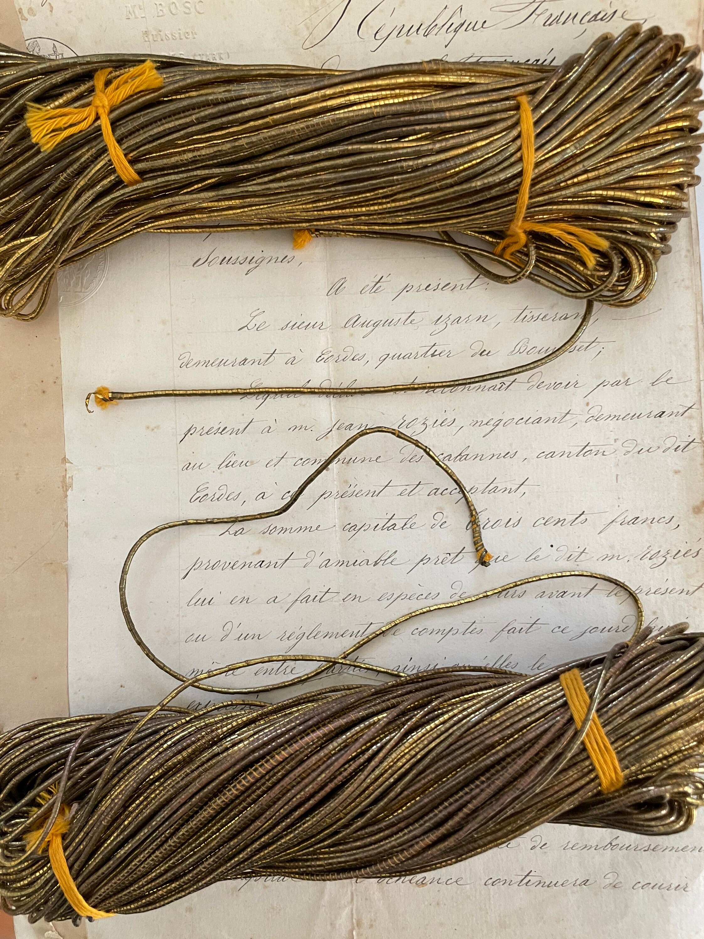 2 Yards 2 Sizes Vintage Antique Gold French Metallic Cord Rope - Etsy
