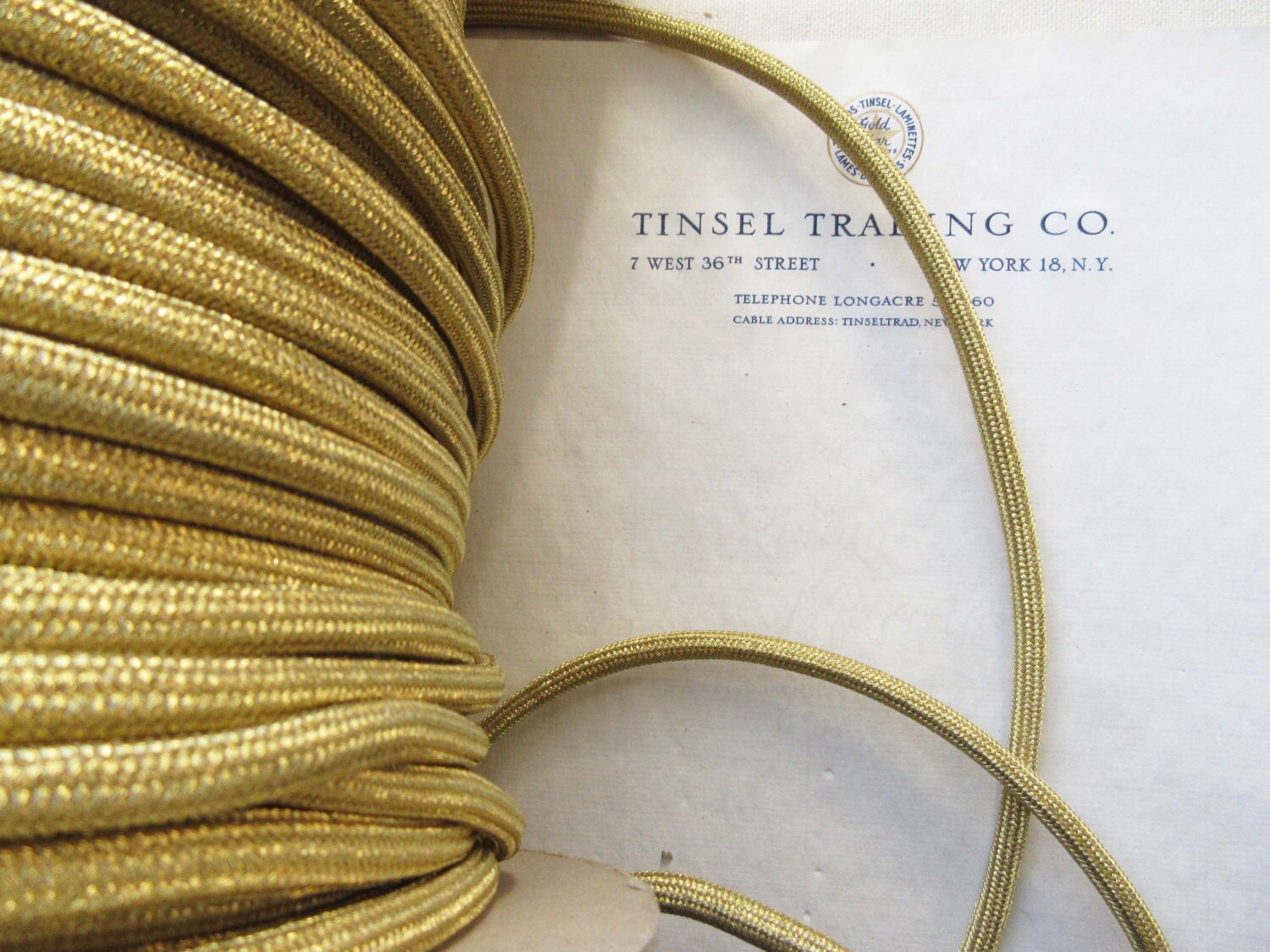 1 Yd Vintage Gold Metallic Thread Tubular Cord Trim Military | Etsy