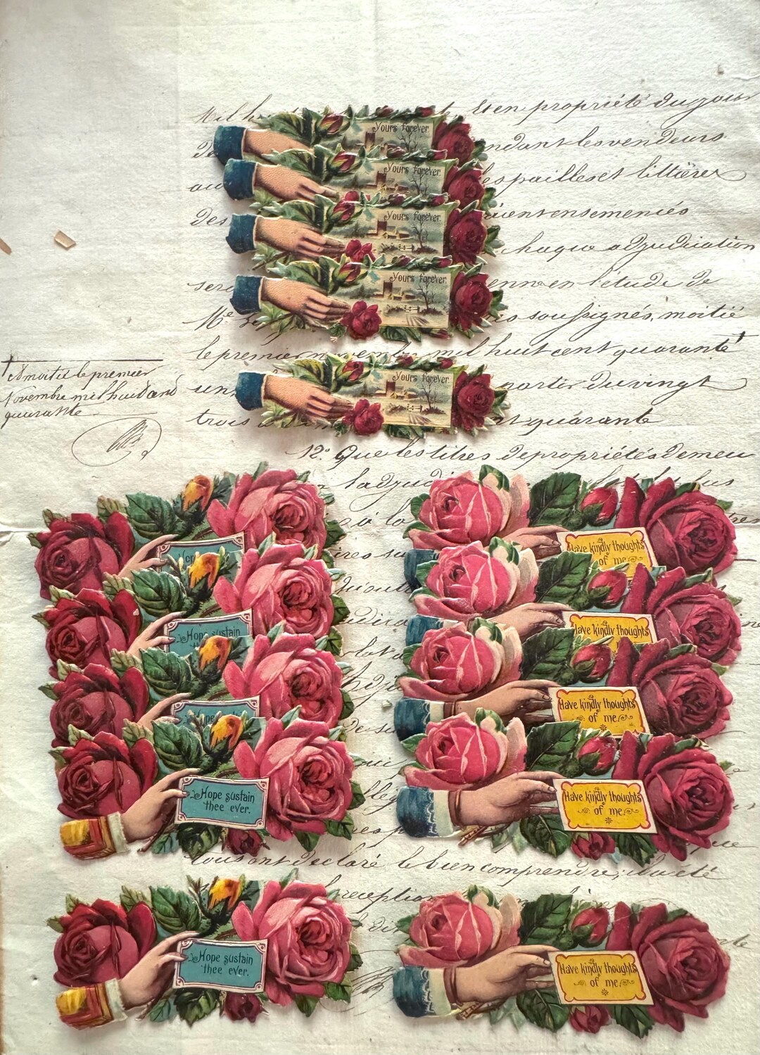 Set of 15 - 1900’s Antique Vintage Victorian Flower Calling Card Images ...