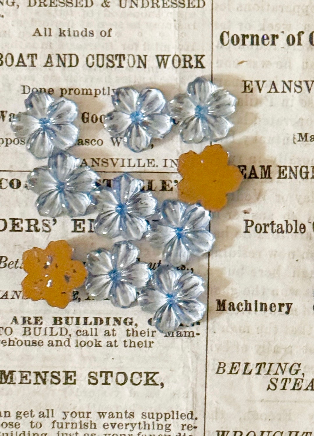 8 Pieces in Antique Vintage Light Blue Glass Stones - Etsy