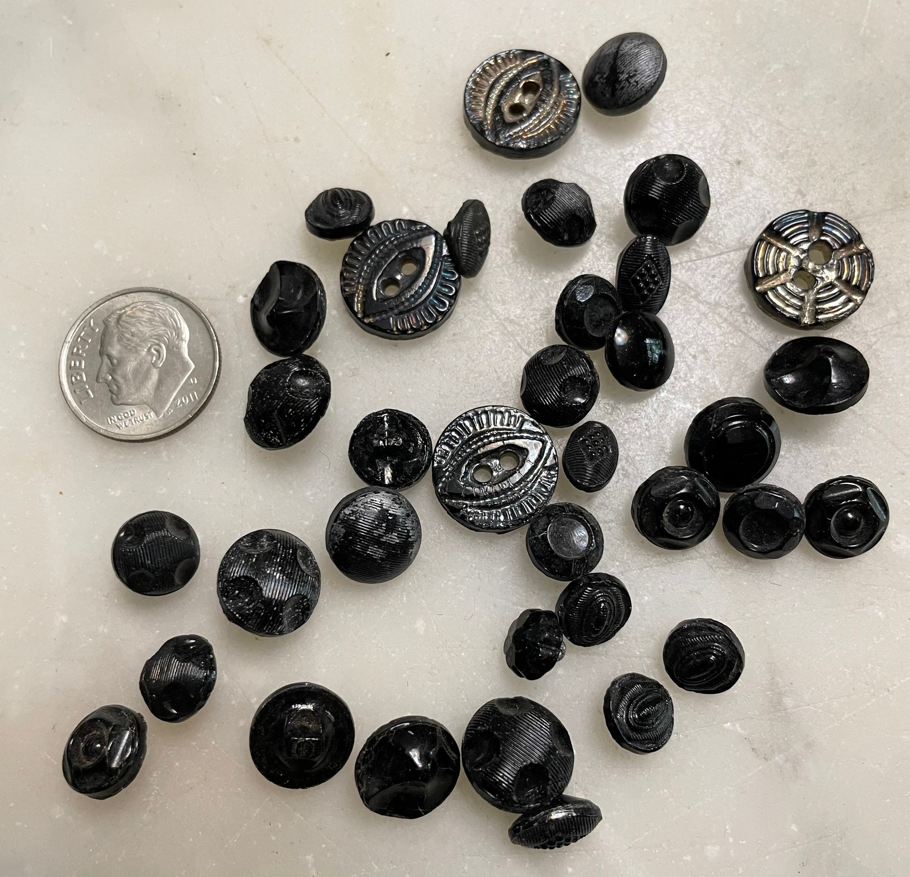 36 Pcs Vintage Antique Assorted Black Buttons - Etsy