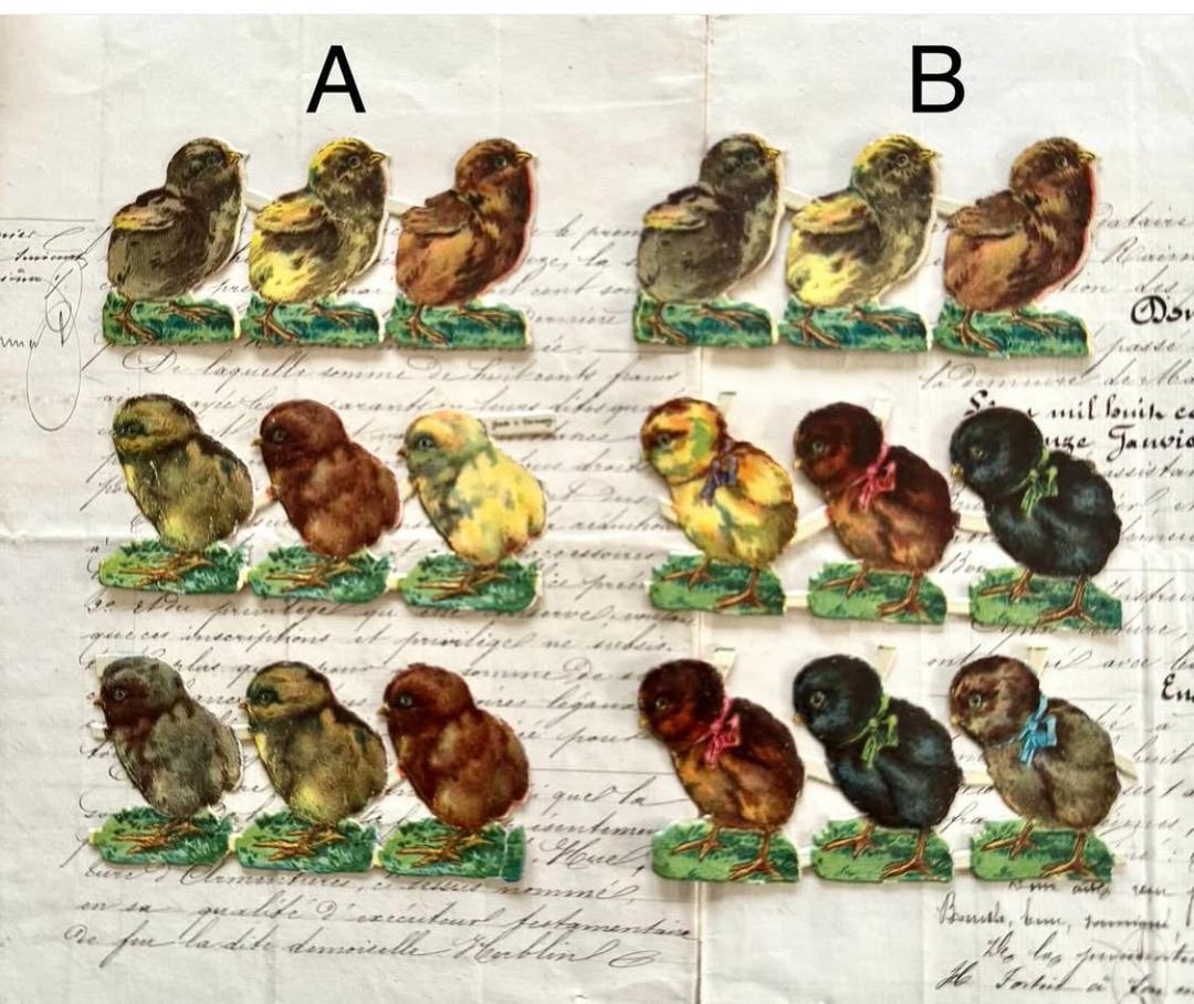 Vintage/antique Easter Chicks Diecut Victorian Scrap 9pcs - Etsy