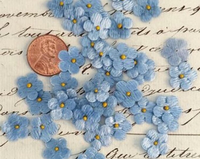 20 Pcs Wonderful Vintage /antique Blue Brushed Velvet Forget Me Not ...