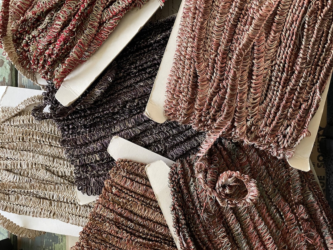 2 Yds Vintage Tiny 1/2" Wire Looped Rayon Fringe Trim 6 Colors ...