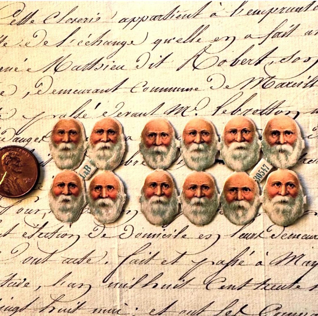 RARE 1880’s 5 Santa No Hat Xmas Vintage Diecut Victorian Scrap - Etsy