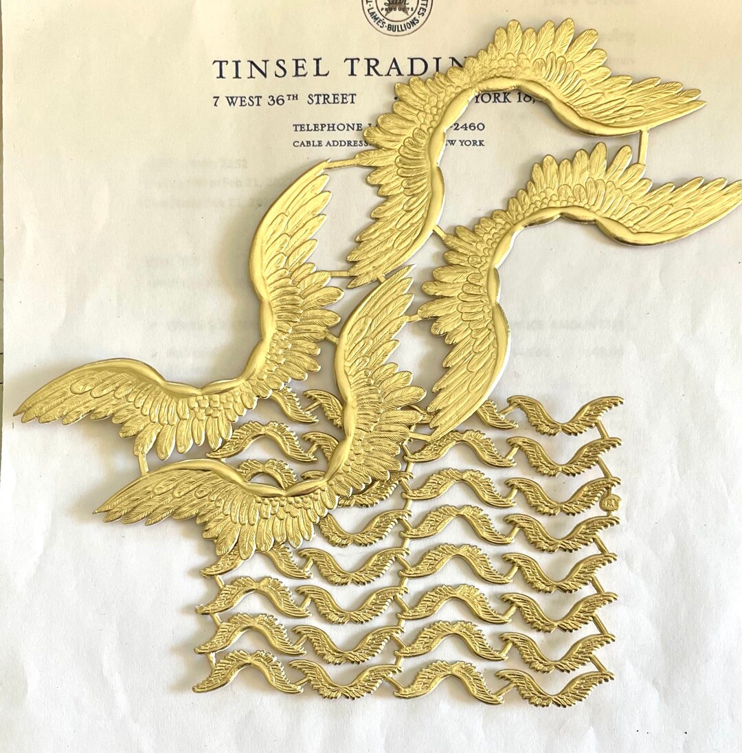2 Sizes Gold Dresden Paper Foil Wings Diecut Victorian Scrap - Etsy