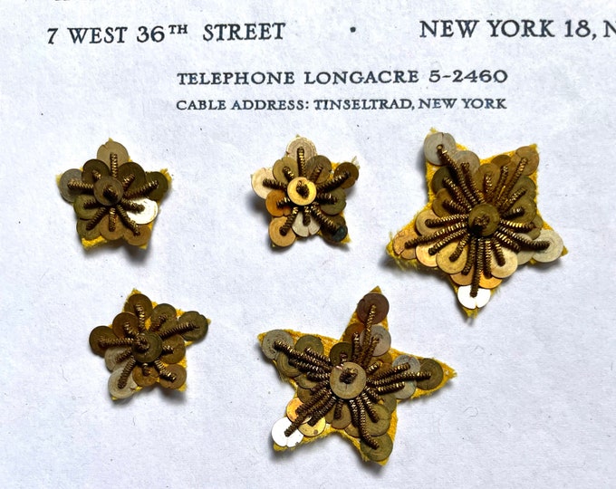 2 Sizes Antique Gold/silver Metallic Bullion/sequin Stars - Etsy