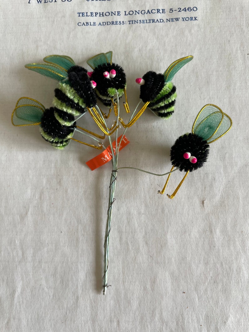 6 Amazing Vintage Chenille Bees Made in Japan UNUSED With Original ...