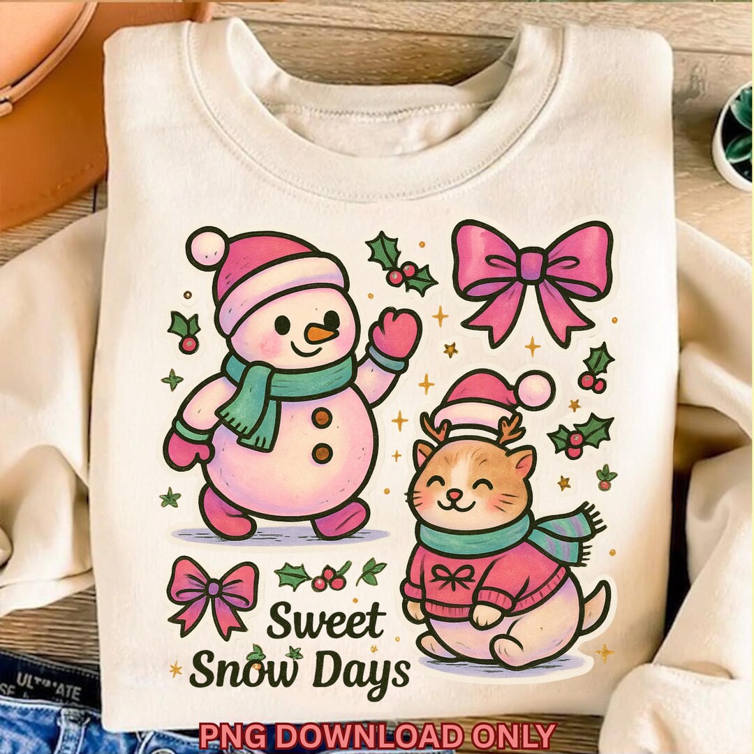Snowman Cat Clipart PNG | Winter Sticker Design (digital Download) - Etsy
