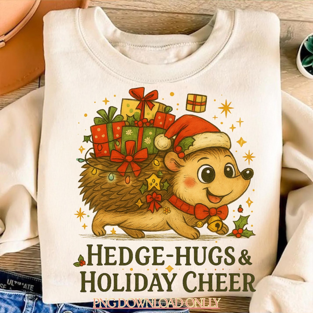 Hedge-hugs and Holiday Cheer PNG | Cute Christmas Hedgehog Clipart for ...